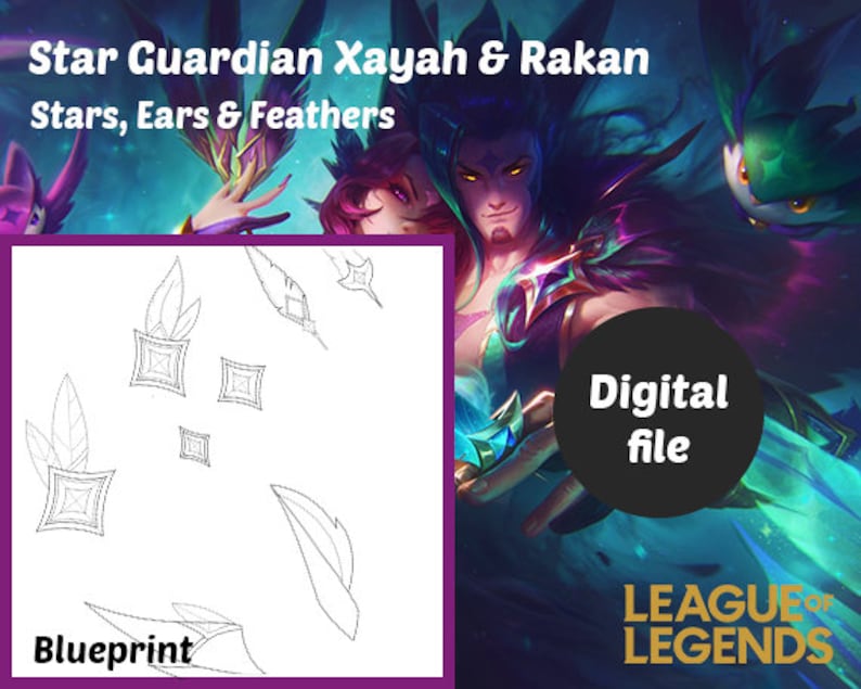 Star Guardian Xayah & Rakan - Pakketblauwdruk - Etsy