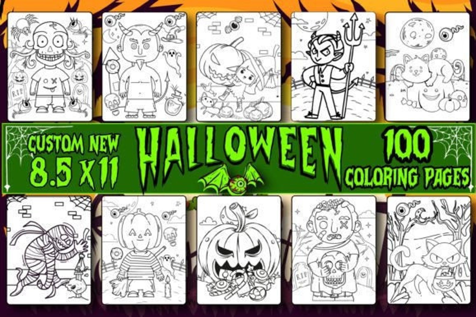 Halloween Coloring Pages (digital Coloring Book) - Etsy