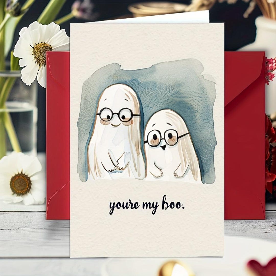 You're My Boo Cute Ghost Card for Valentines, Anniversary, or Halloween ...