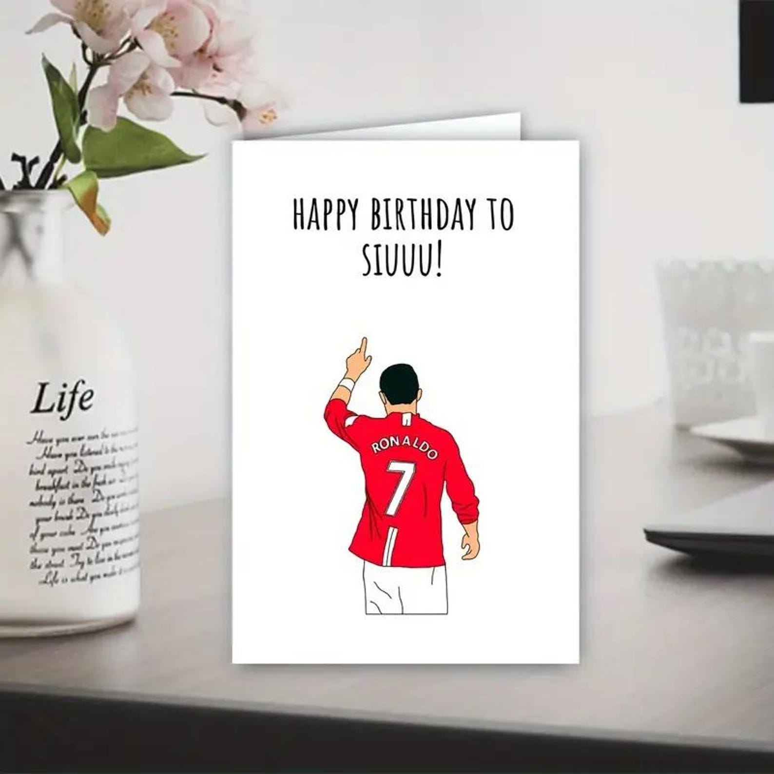 Cristiano Ronaldo Inspired Birthday Card 8 X 5.25 Inches Happy Birthday ...