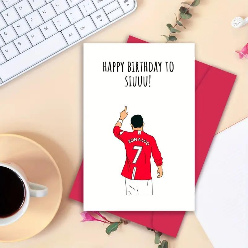 Cristiano Ronaldo Inspired Birthday Card 8 X 5.25 Inches Happy Birthday ...