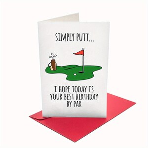 Simply Putt Golf-themed Birthday Card Best Birthday by Par 5.5 X 3.9 ...