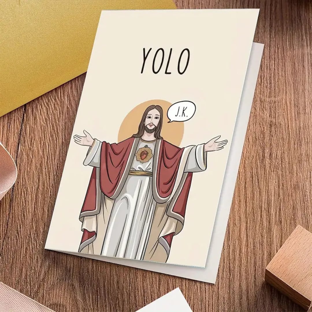 YOLO J.K. Jesus Christ Everyday Greeting Card Easter Blank Inside Funny ...