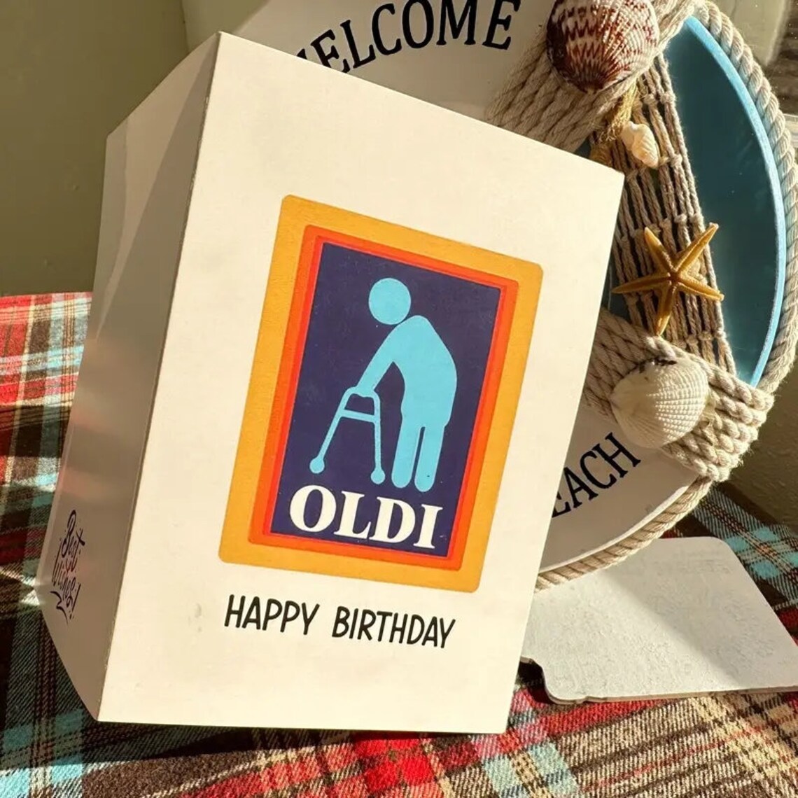 OLDI Happy Birthday Funny Aldi-inspired Birthday Card 6.7x4.75 in Blank ...