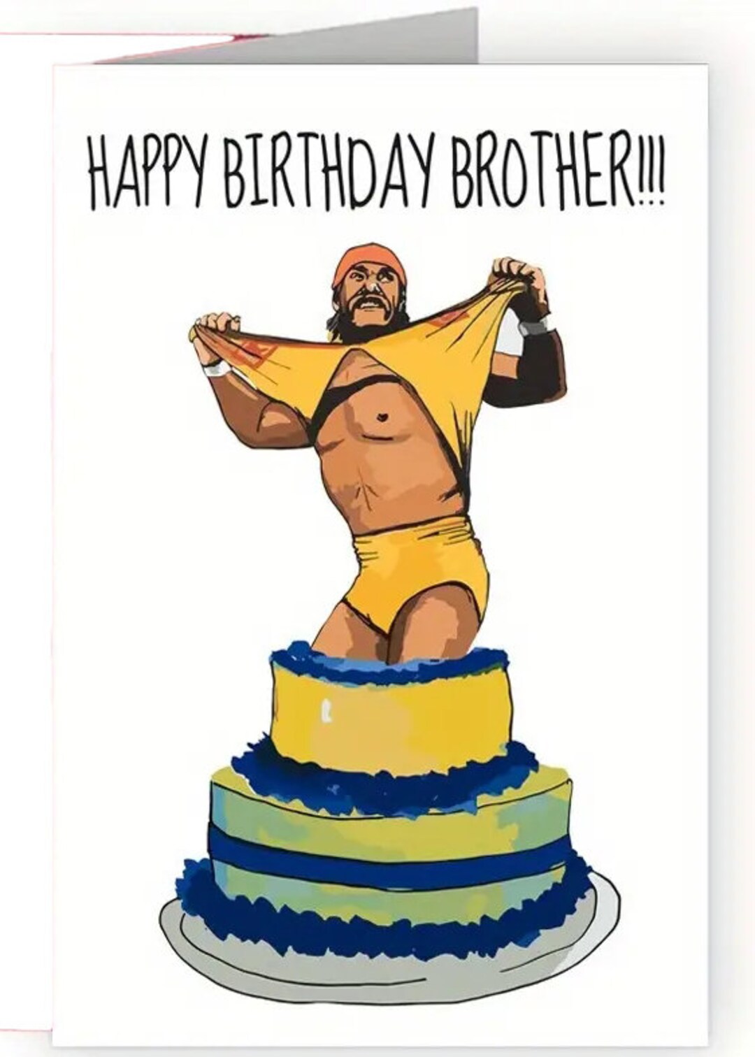 Happy Birthday Brother Hulk Hogan Wrestling Birthday Card 7.1 X 4.7 in ...