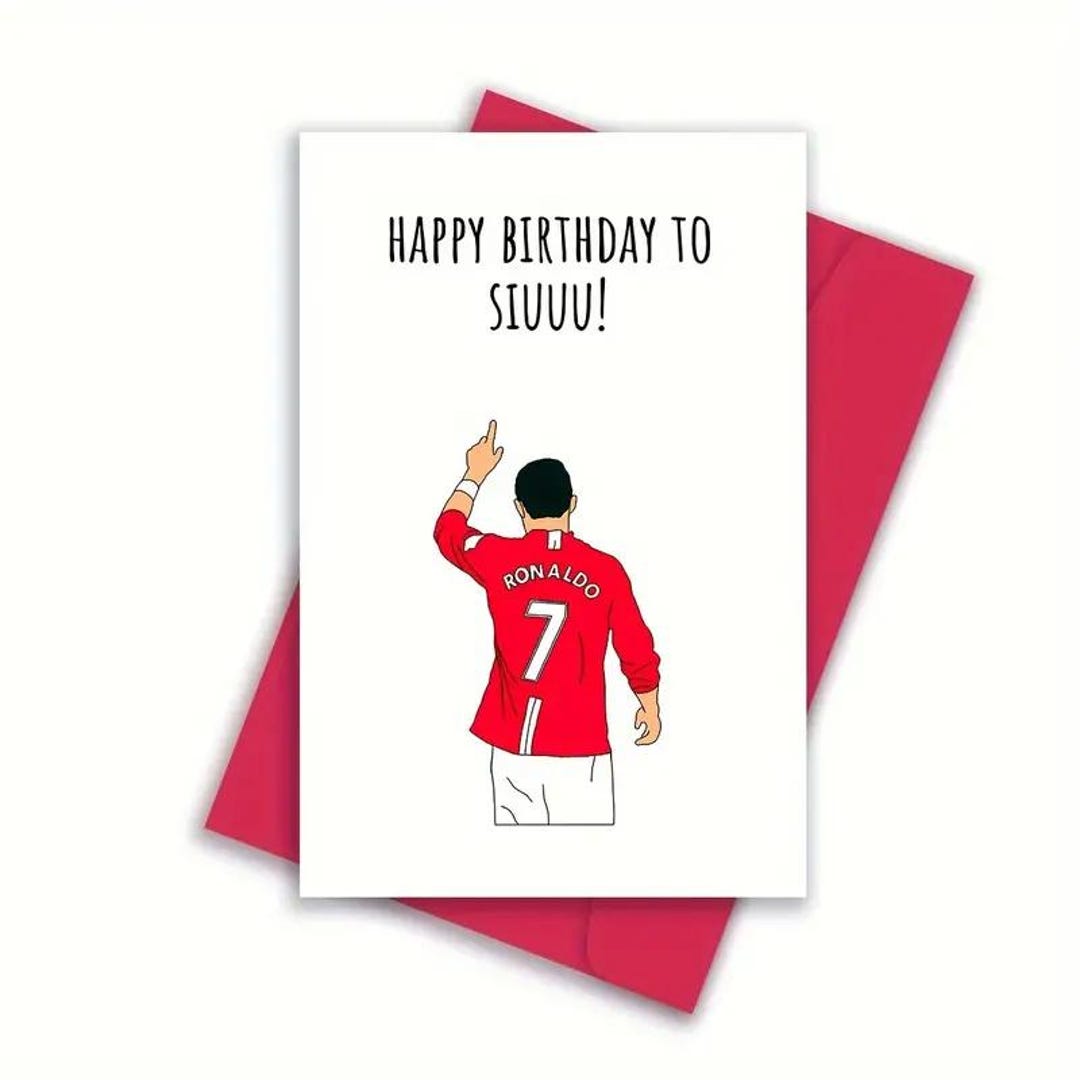 Cristiano Ronaldo Inspired Birthday Card 8 X 5.25 Inches Happy Birthday ...