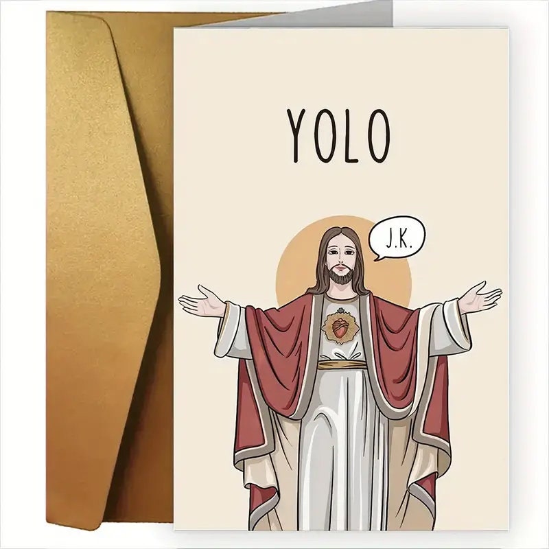 YOLO J.K. Jesus Christ Everyday Greeting Card Easter Blank Inside Funny ...