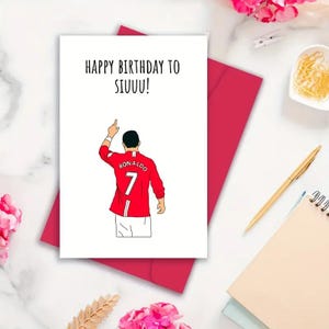 Cristiano Ronaldo Inspired Birthday Card 8 X 5.25 Inches Happy Birthday ...