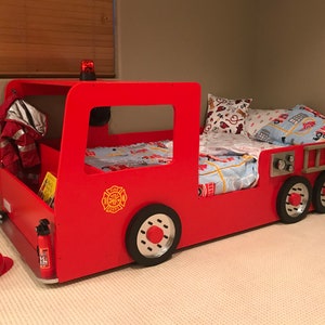 Fire Truck Bed PLANS (plans Only), Create a Fireman Themed Bedroom for ...