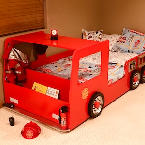 Fire Truck Bed PLANS (plans Only), Create a Fireman Themed Bedroom for ...
