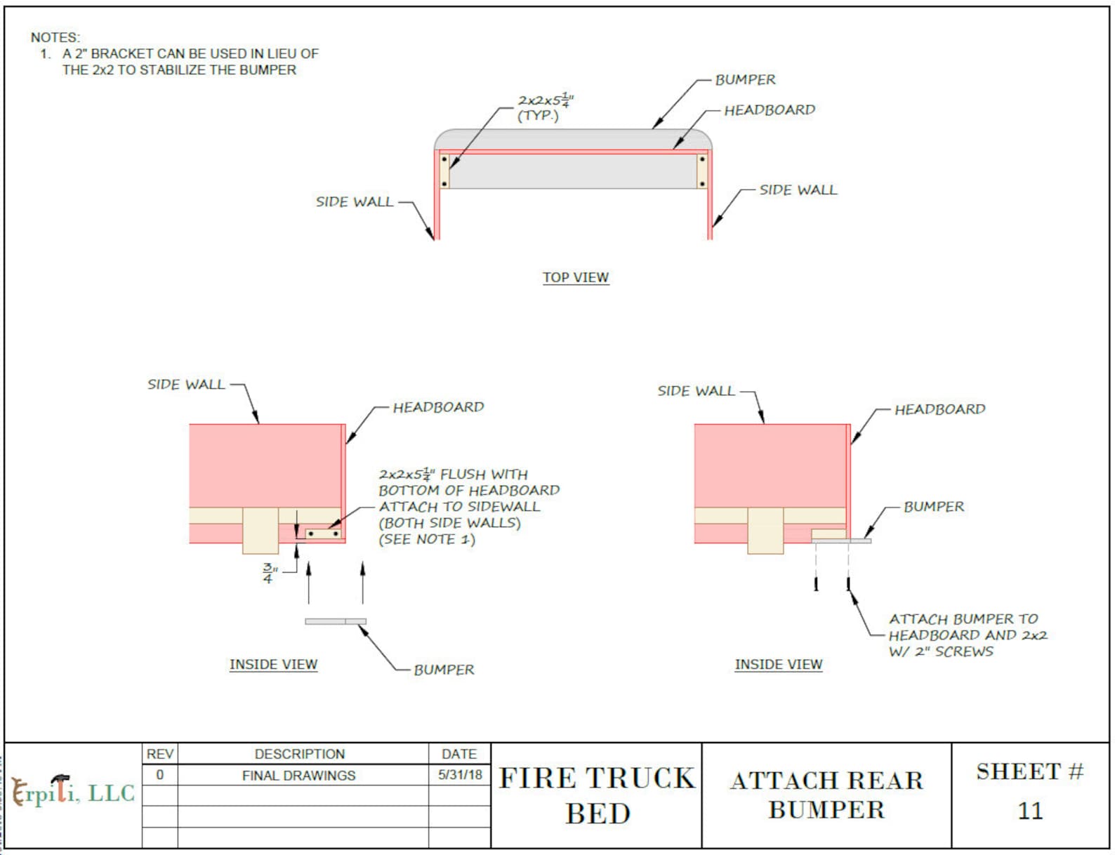 Fire Truck Bed PLANS plans Only, Create a Fireman Themed Bedroom for ...