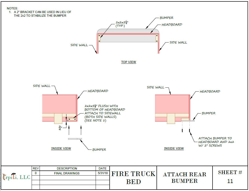 Fire Truck Bed PLANS plans Only Create a Fireman Themed - Etsy