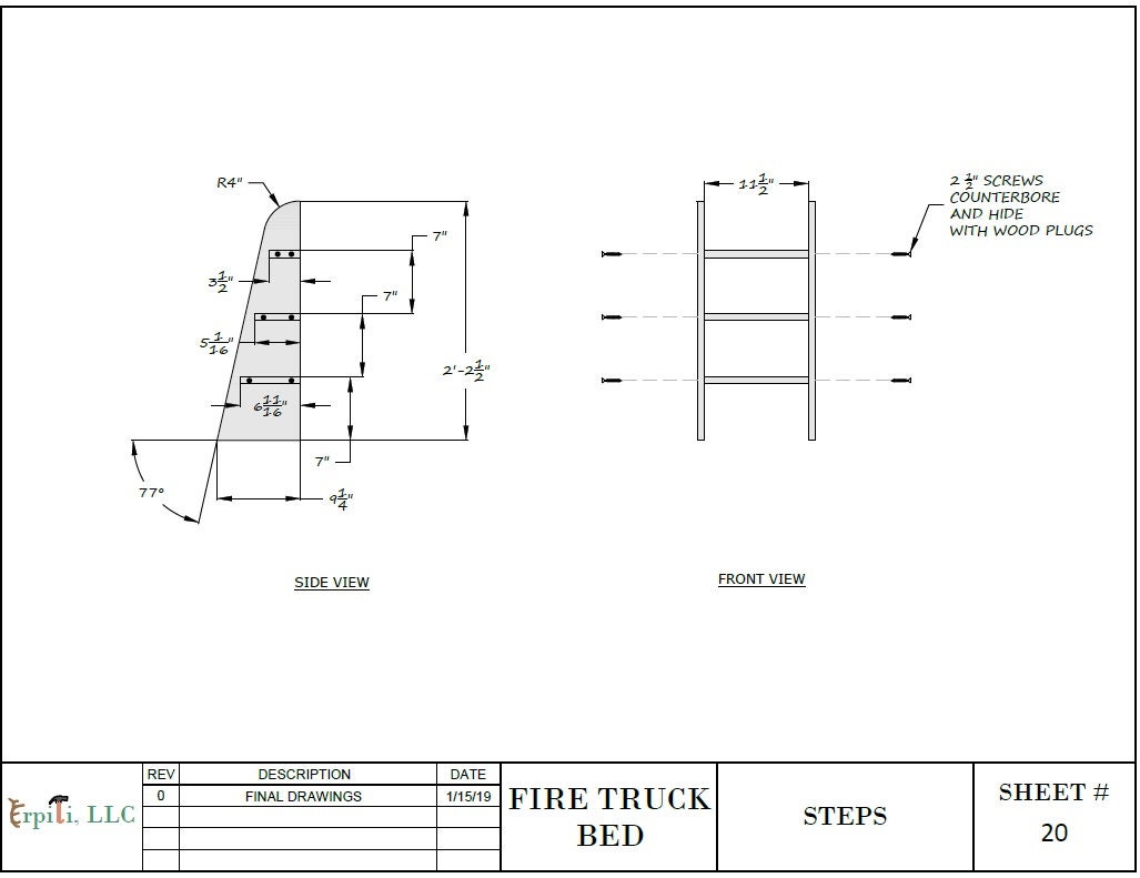 Fire Engine Bed PLANS (plans Only), Create a Fireman Themed Bedroom for ...