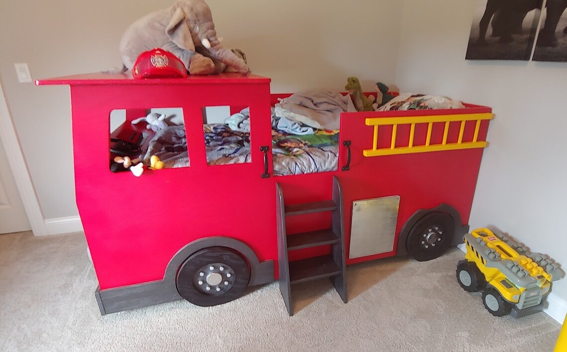 Fire Engine Bed PLANS (plans Only), Create a Fireman Themed Bedroom for ...