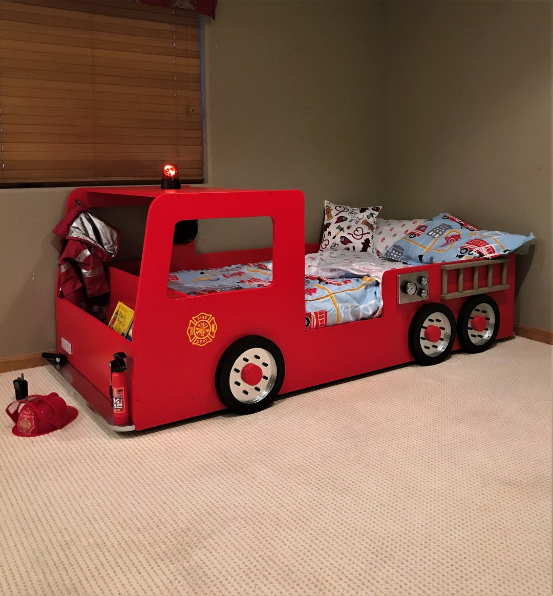 Fire Truck Bed PLANS (plans Only), Create a Fireman Themed Bedroom for ...