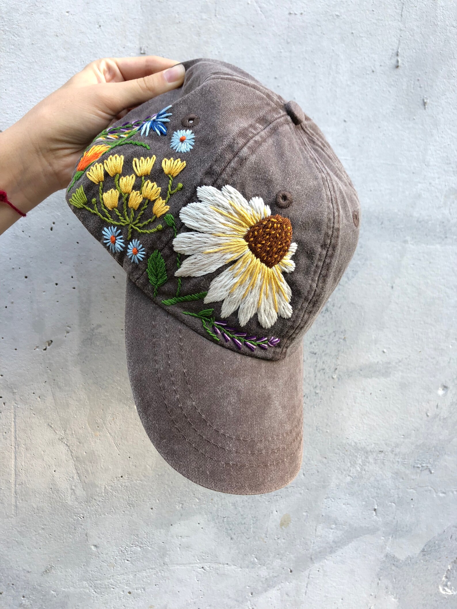 Hand Embroidered Hat / Custom Embroidered Hat / Floral - Etsy