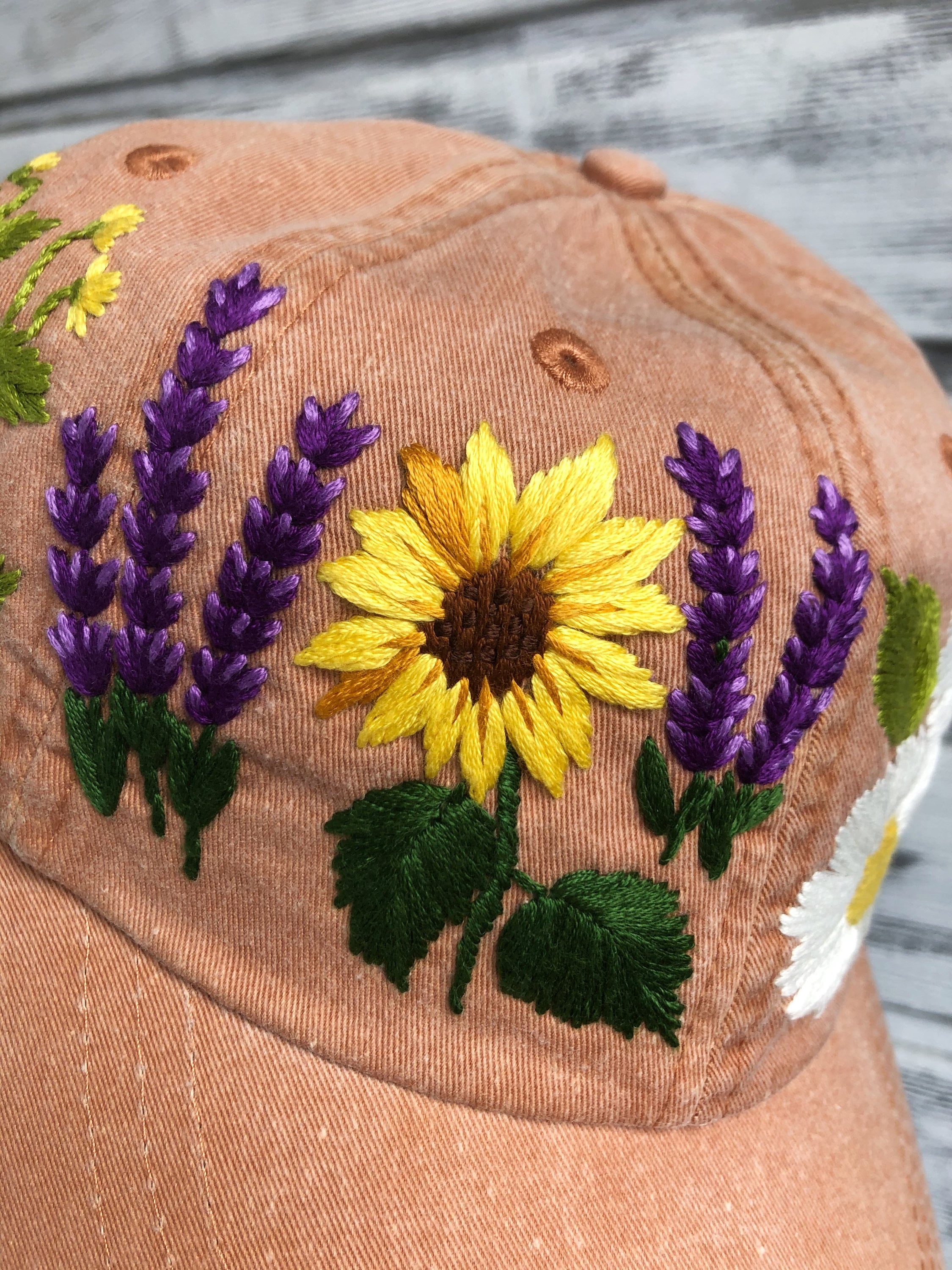 Hand Embroidered Baseball Hat for Women Custom Embroidered | Etsy