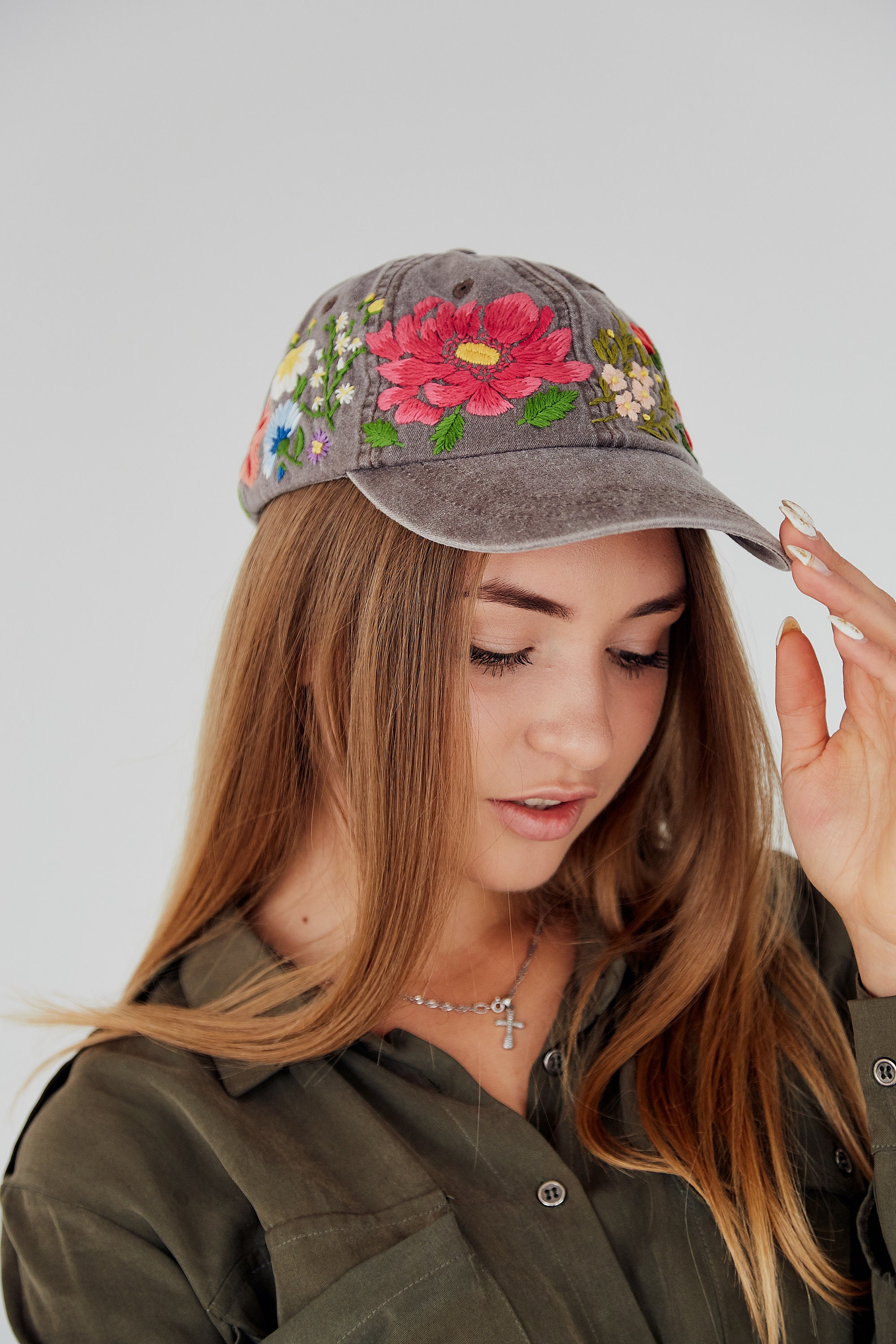Hand Embroidered Hat / Custom Embroidered Hat / Floral - Etsy UK