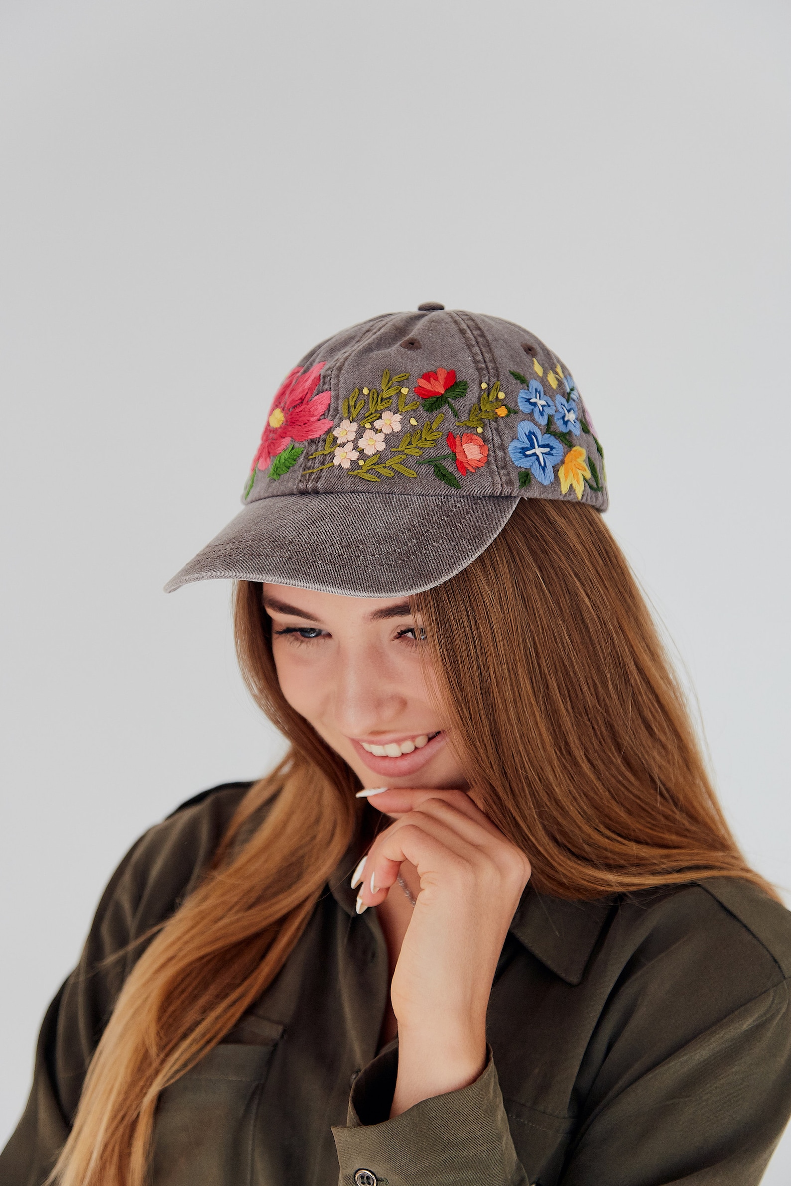Hand Embroidered Hat / Custom Embroidered Hat / Floral - Etsy
