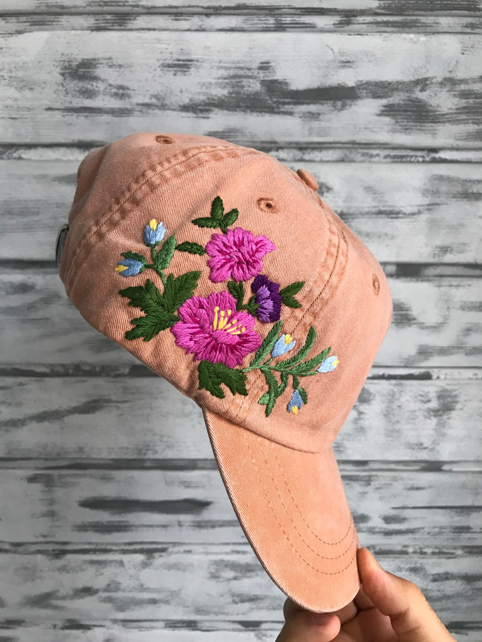 Mothers Day Custom Embroidered Hat Floral Embroidery Custom | Etsy