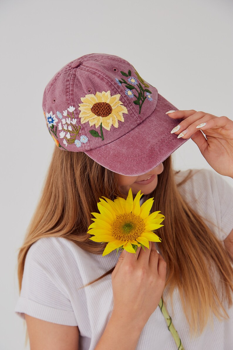 Hand Embroidered Hat / Custom Embroidered Hat / Floral - Etsy