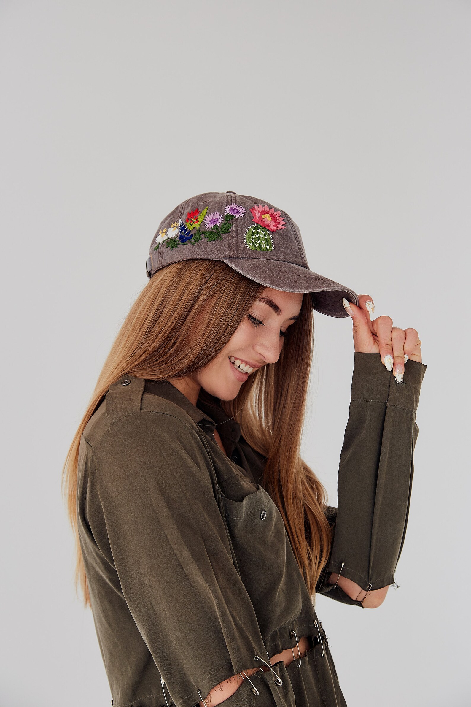 Hand Embroidered Hat Embroidered Flower Hat Embroidery Hat - Etsy Canada