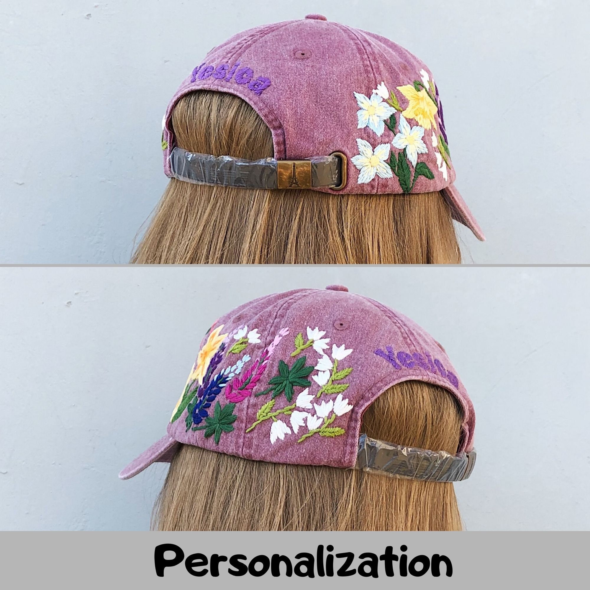 Custom Embroidered Hat Floral Embroidery Custom Baseball Hat - Etsy