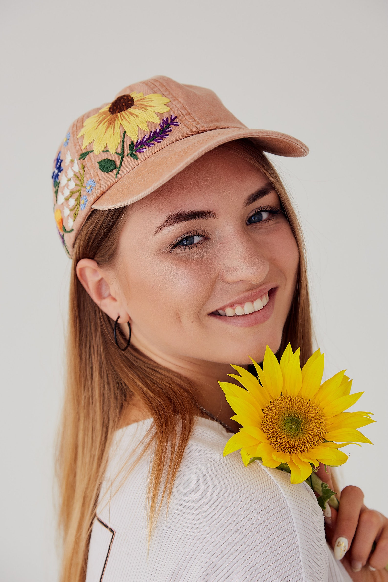 Custom Hand Stitched Hat / Hand Embroidered Hat / Floral Hat / - Etsy