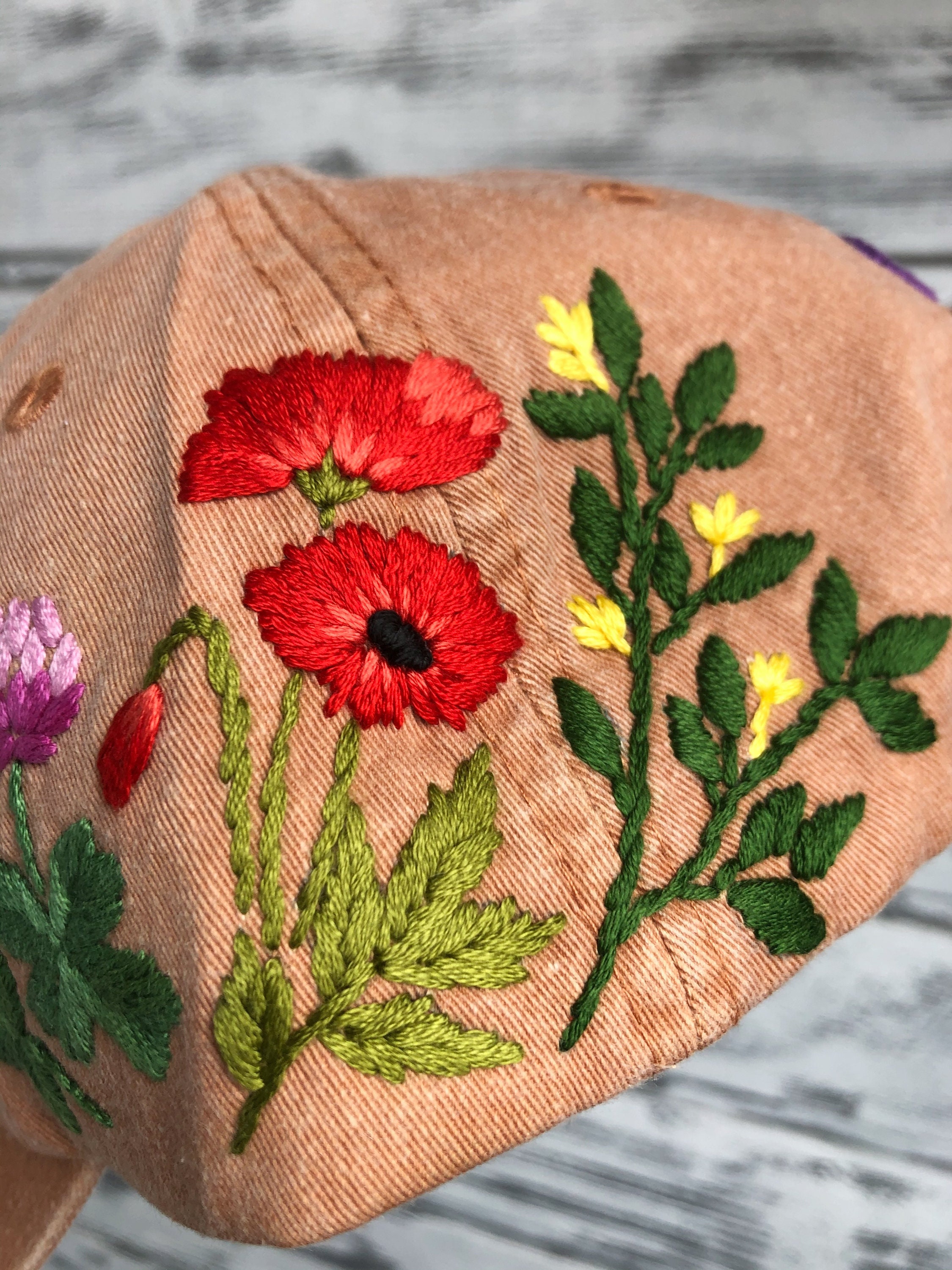 Hand Embroidered Baseball Hat for Women Custom Embroidered | Etsy