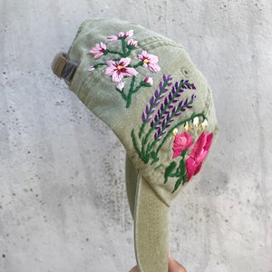 Custom Hand Stitched Hat / Hand Embroidered Hat / Floral Hat / Colorful ...