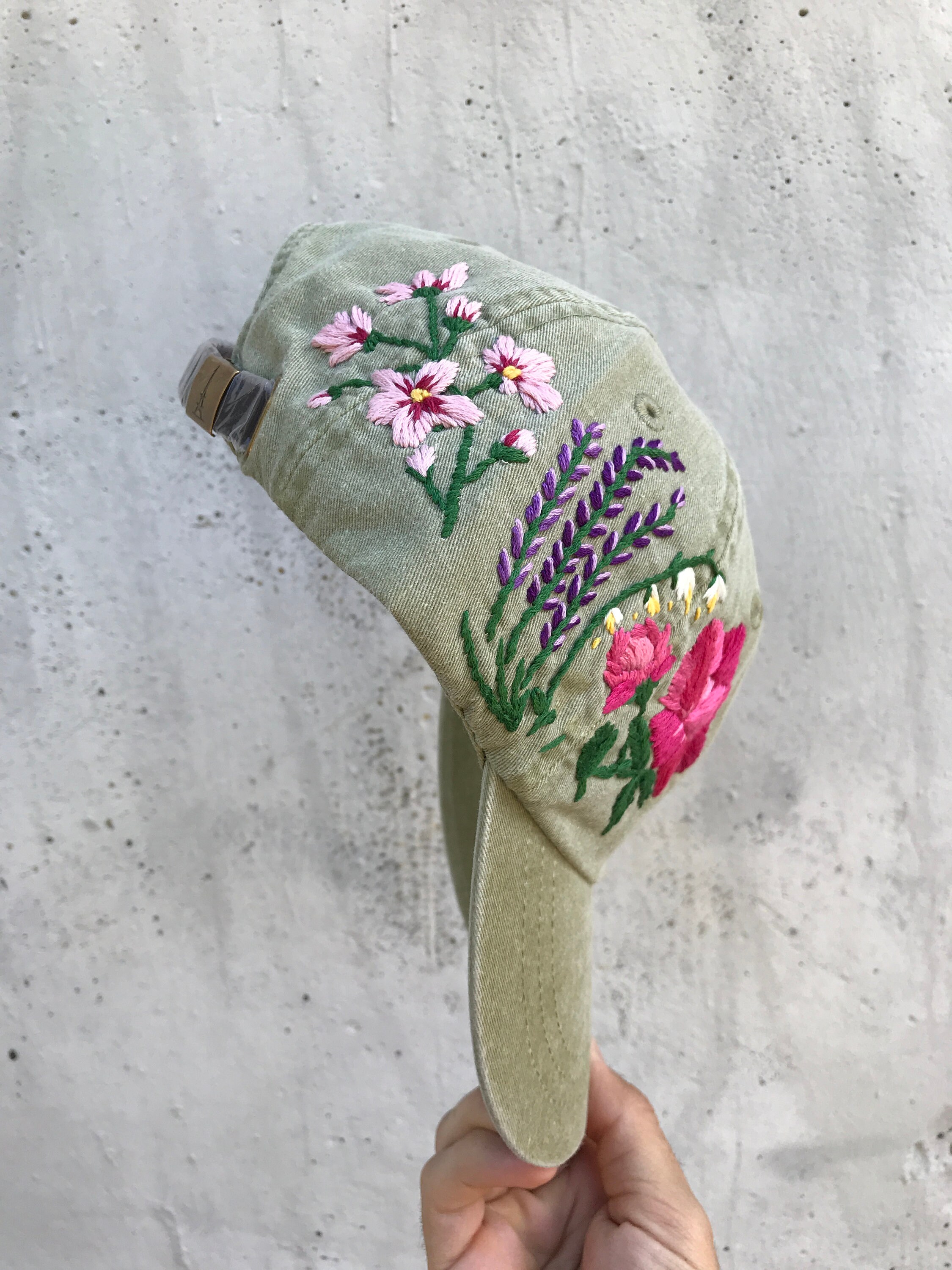 Custom Hand Stitched Hat / Hand Embroidered Hat / Floral hat / | Etsy