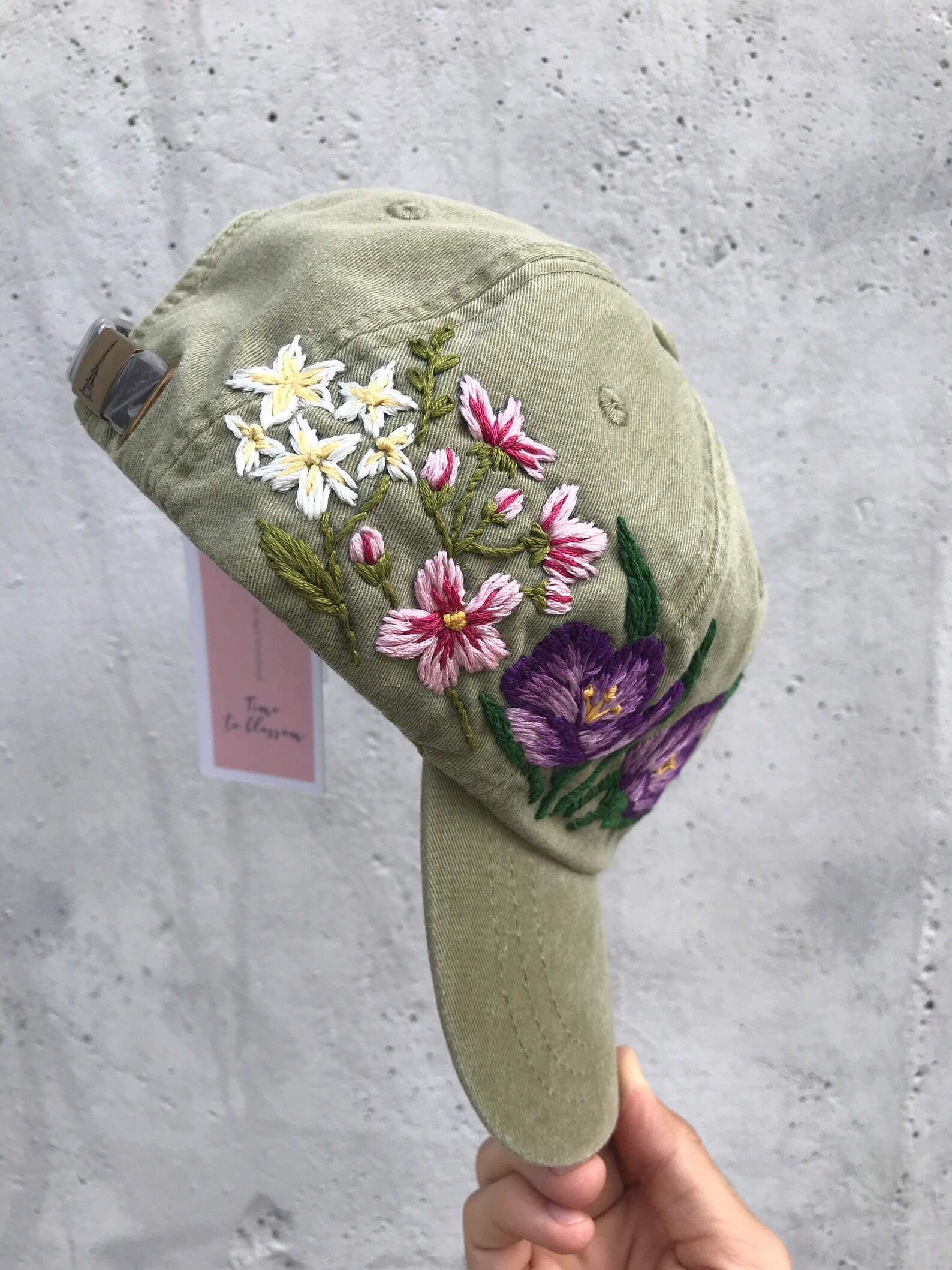 Floral Baseball Hat, Floral Embroidered Beach Cap, Woman Sun Cap, Hat ...