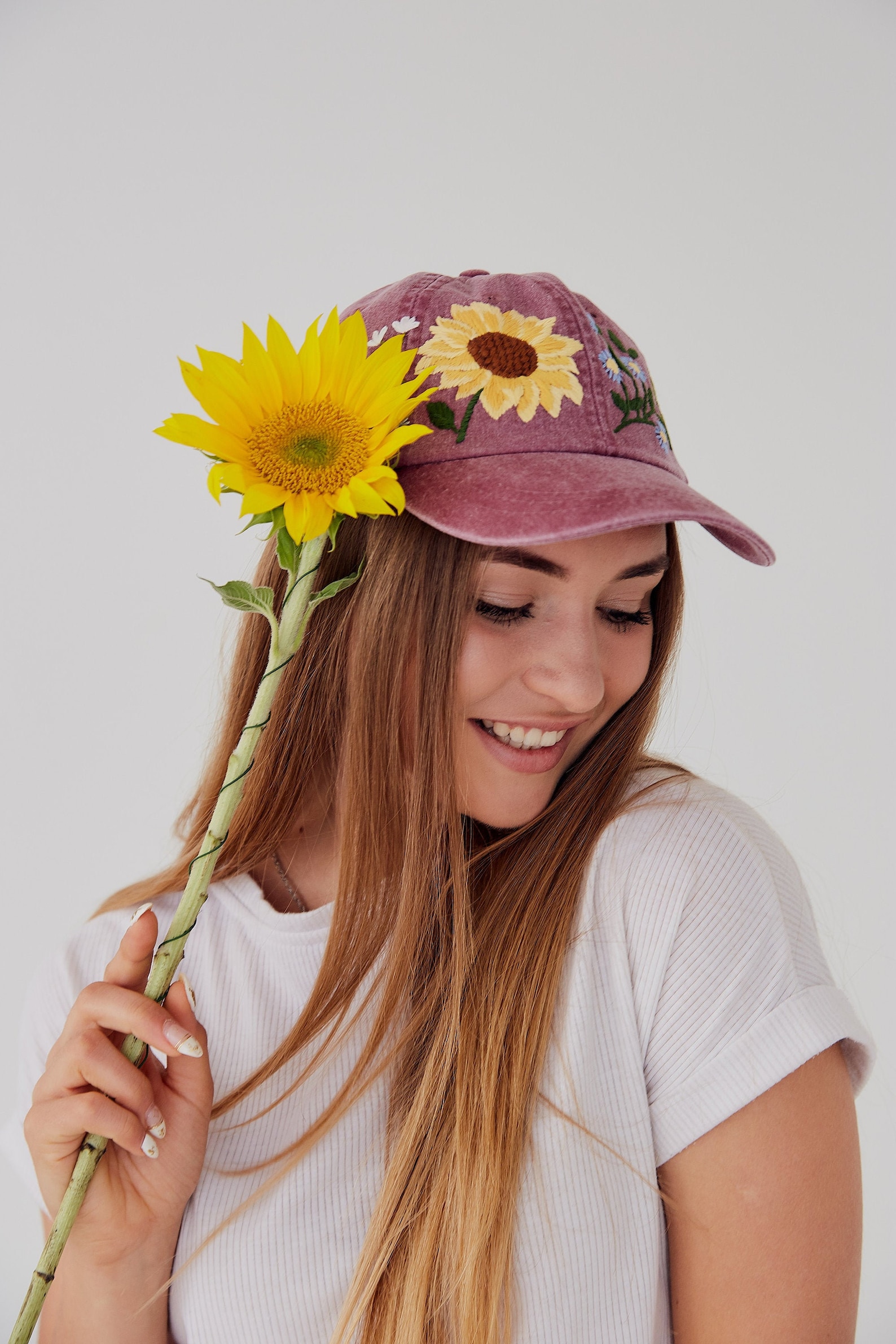 Hand Embroidered Hat / Custom Embroidered Hat / Floral - Etsy