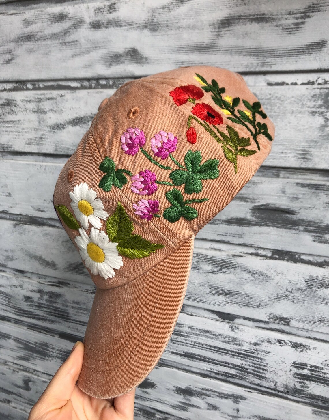 Hand Embroidered Baseball Hat for Women Custom Embroidered | Etsy