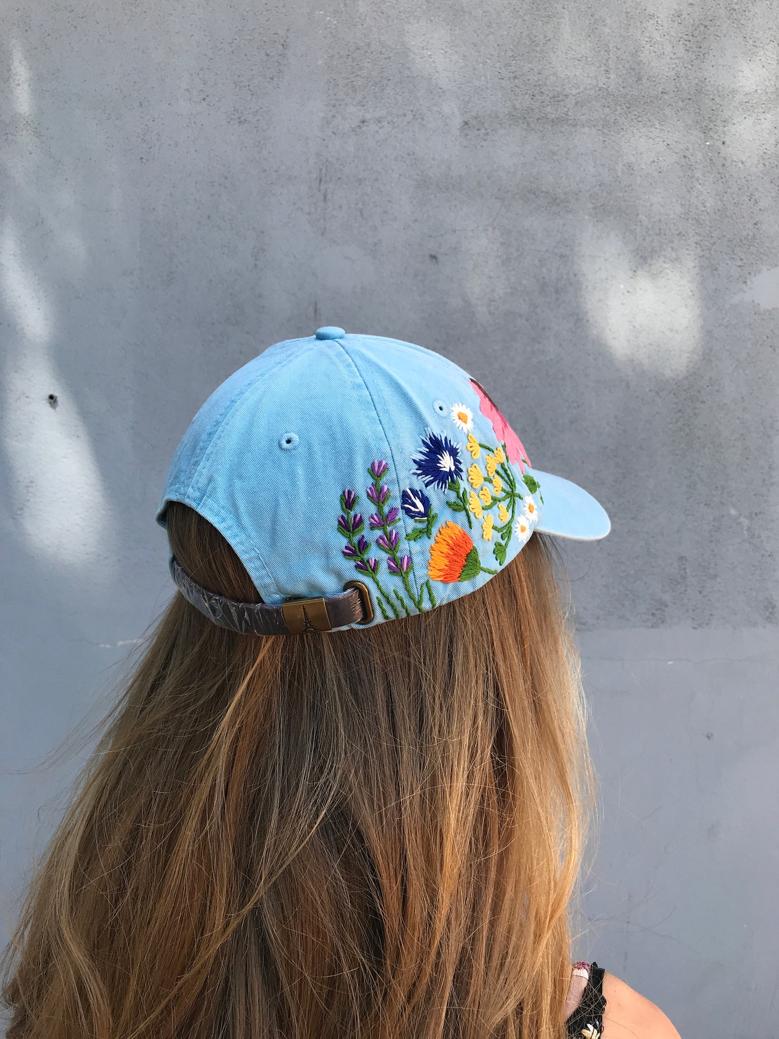 Hand Embroidered Hiking Hat Floral Design Baseball Hat for Women Custom ...