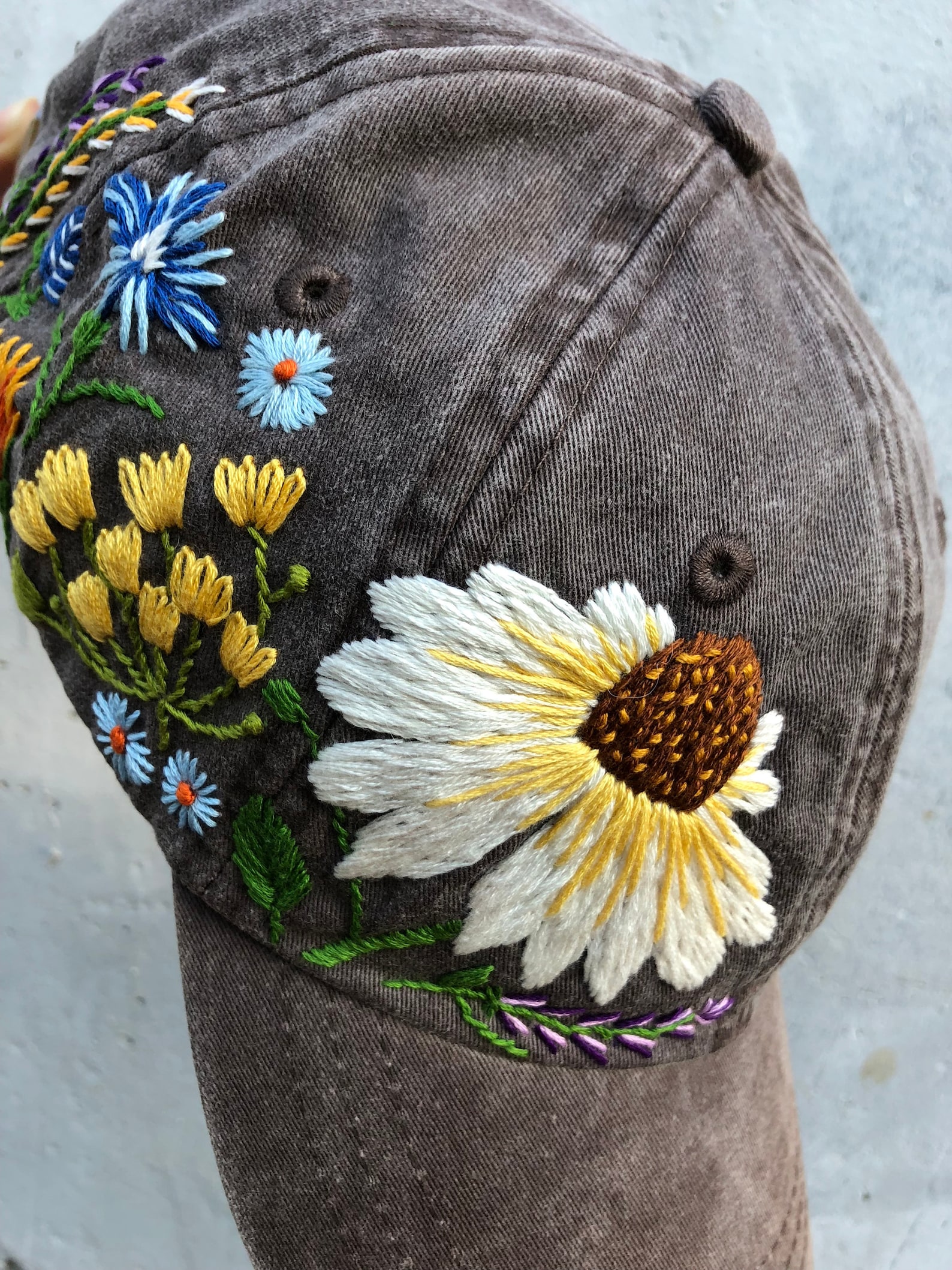 Hand Embroidered Hat / Custom Embroidered Hat / Floral - Etsy
