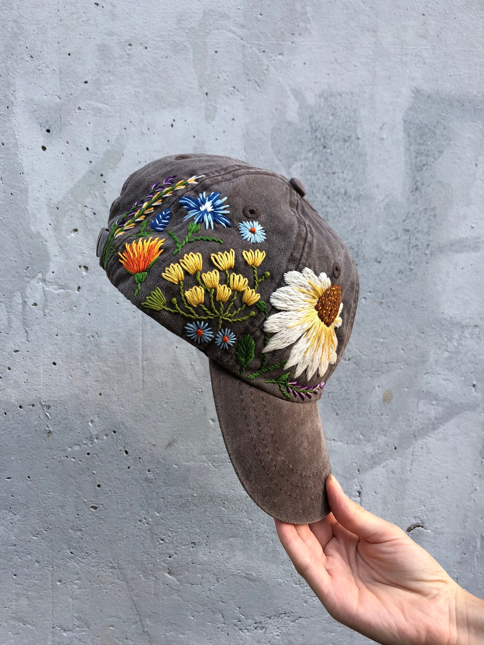 Hand Embroidered Hat / Custom Embroidered Hat / Floral - Etsy