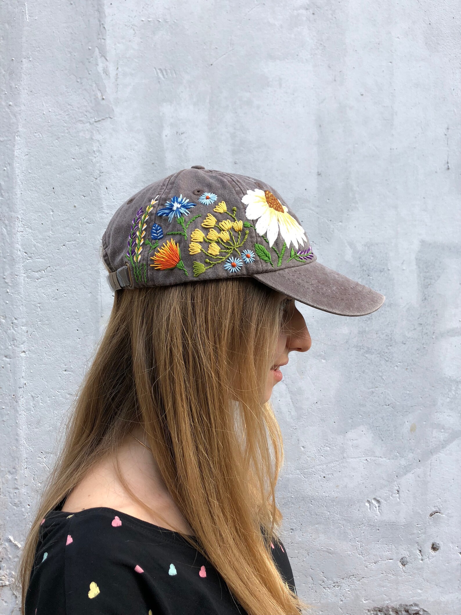 Hand Embroidered Hat / Custom Embroidered Hat / Floral - Etsy