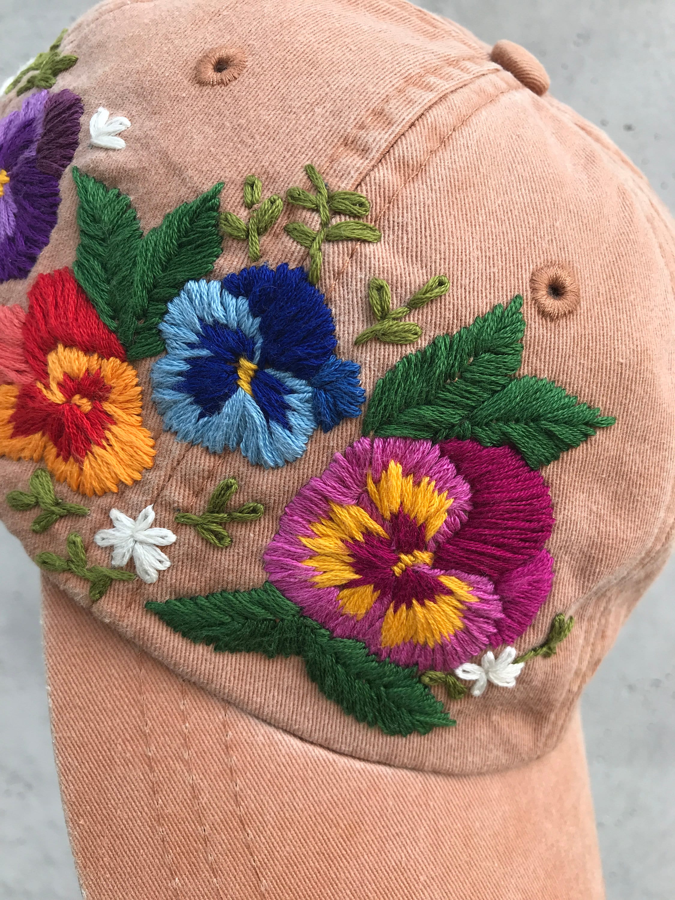 Hand Embroidered Hat Embroidered Baseball Caps Custom - Etsy