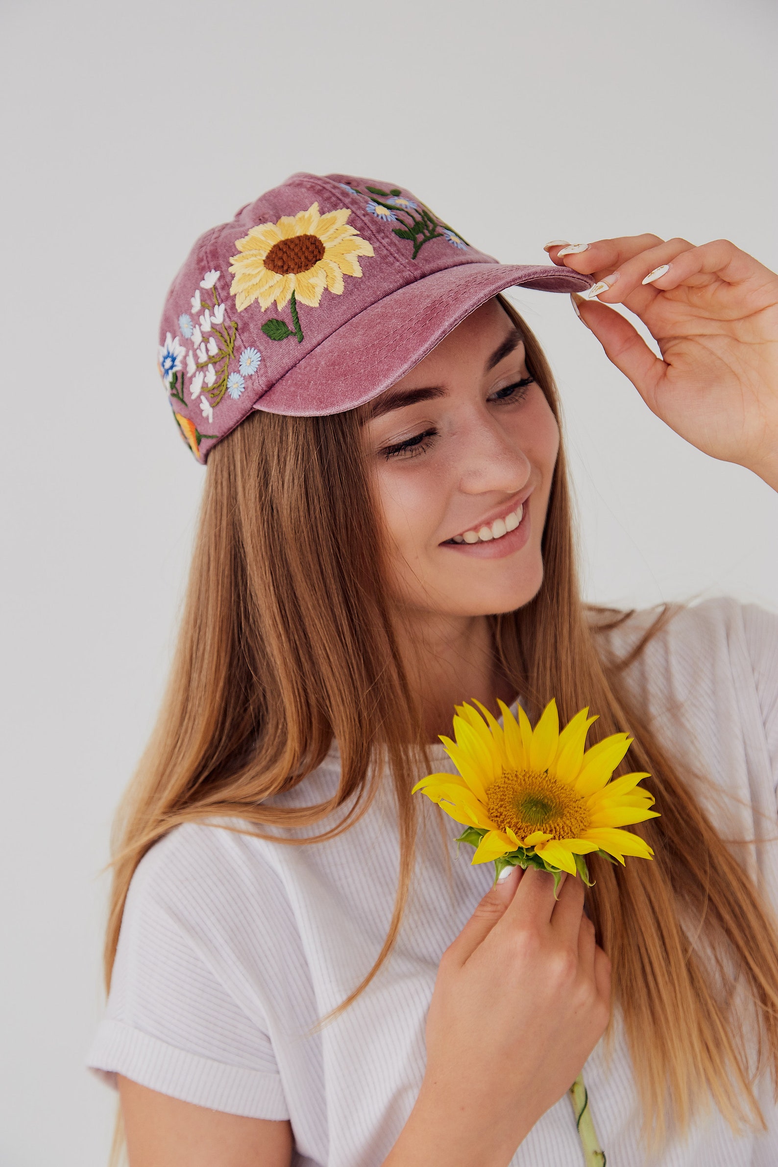 Hand Embroidered Hat / Custom Embroidered Hat / Floral - Etsy