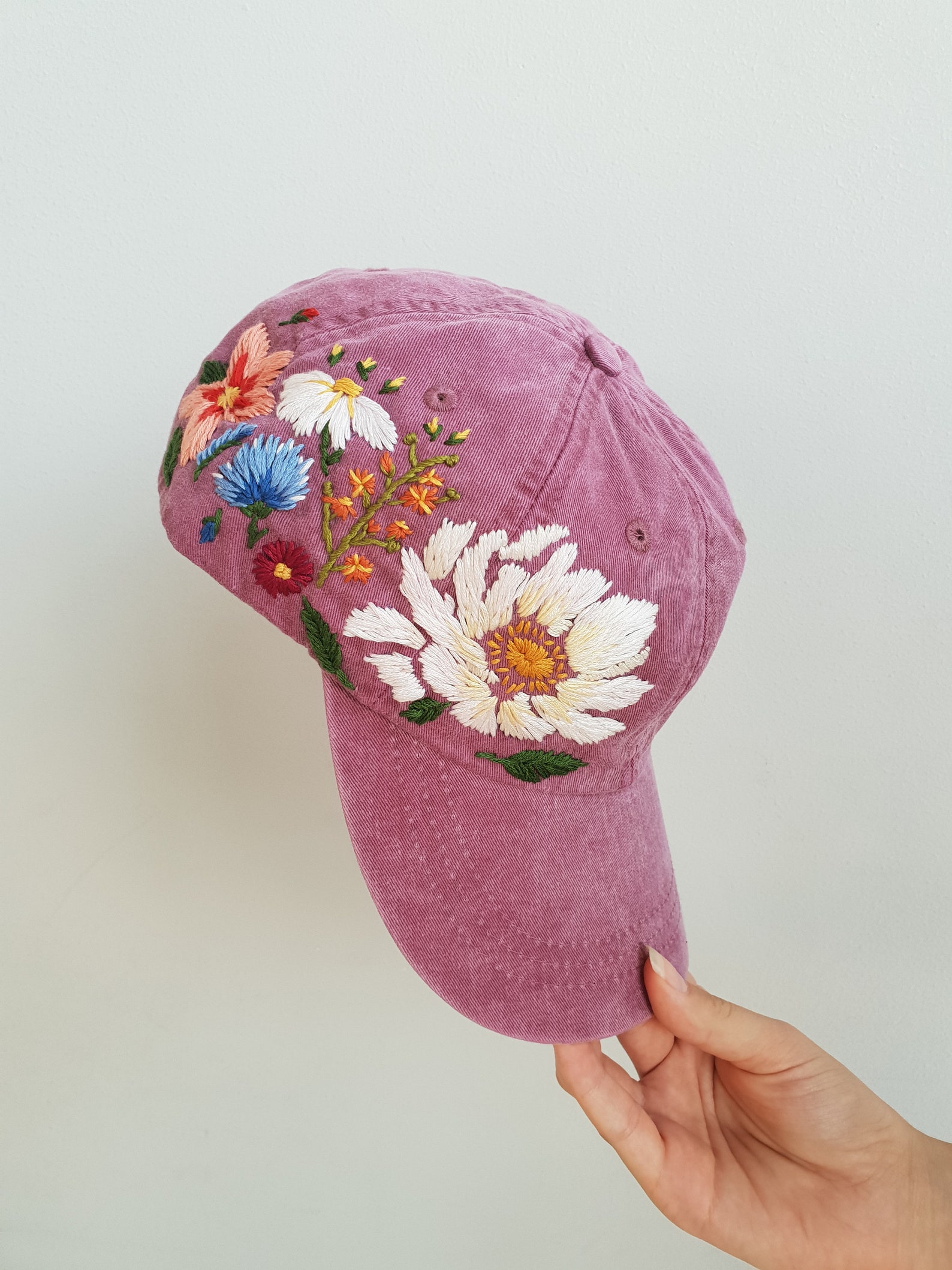 Baseball Hat, Embroidered Hat, Hand Embroidery, Hand Embroidered ...