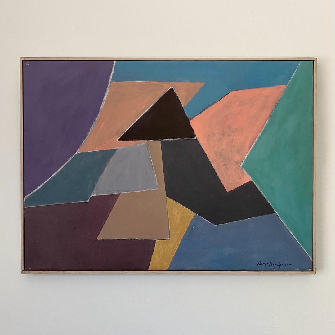 Vintage Swedish Abstract Painting: Bengt Nordquist Signed Art - Etsy