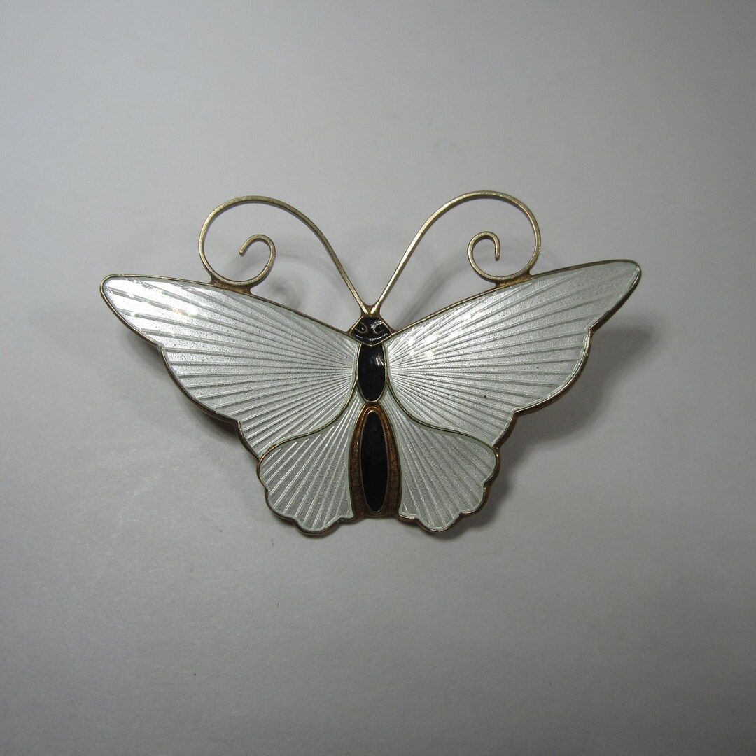 Vintage David Andersen Norway Enamel Butterfly Brooch Pin Signed ...