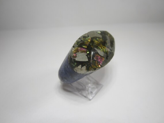 Carved Purple Jasper and Bismuth Ring Size 10 Solid S… - Gem