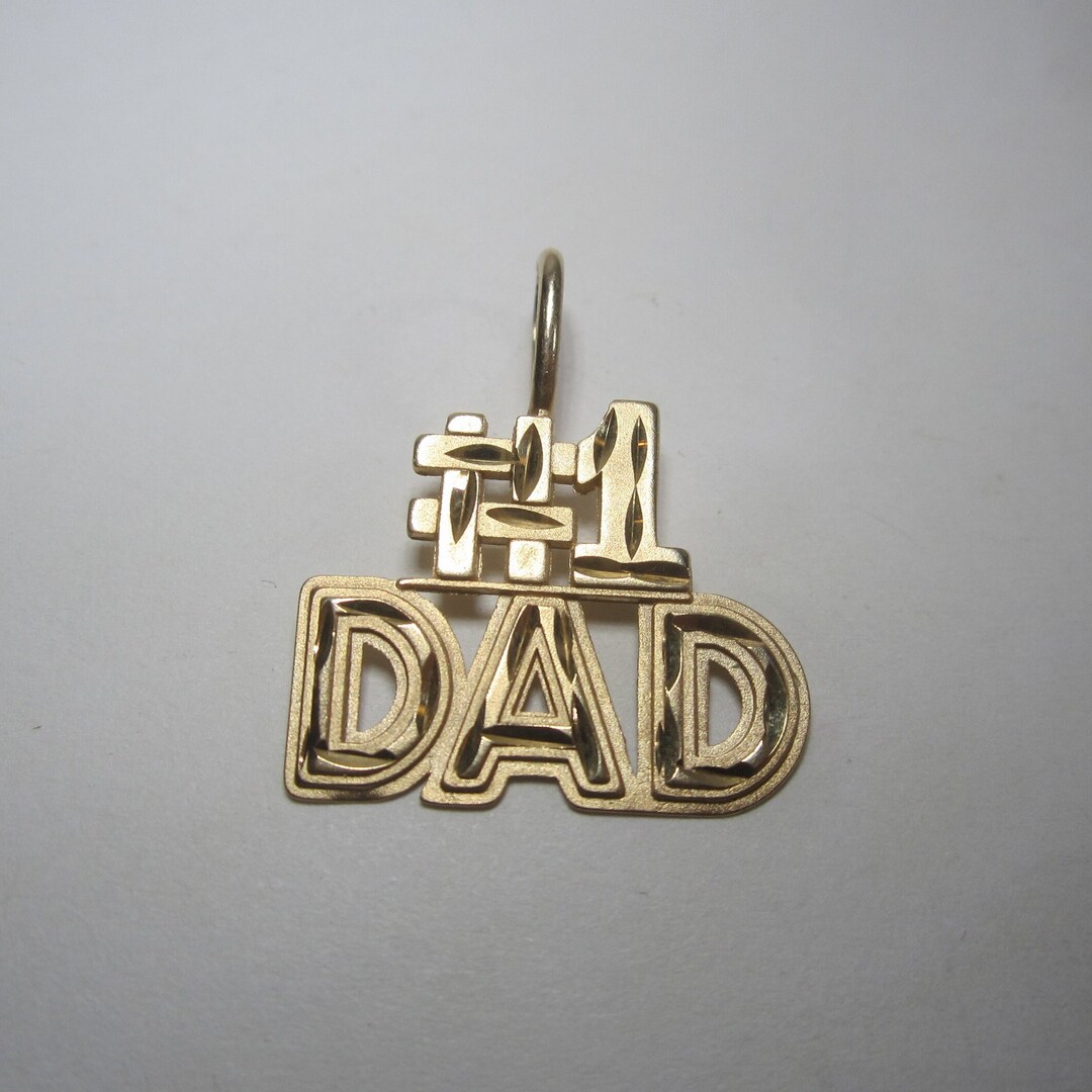 Number 1 Dad Pendant #1 Dad Michael Anthony 1988 Vintage 14k Gold ...
