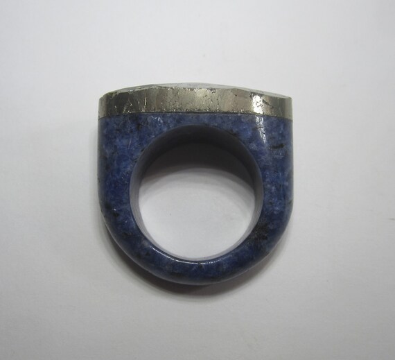 Carved Purple Jasper and Bismuth Ring Size 10 Solid S… - Gem