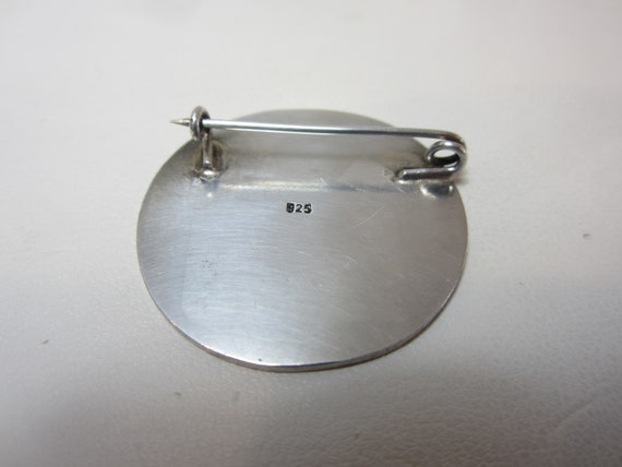 Black Enamel Brooch Pin | Vintage Sterling Silver Jew… - Gem