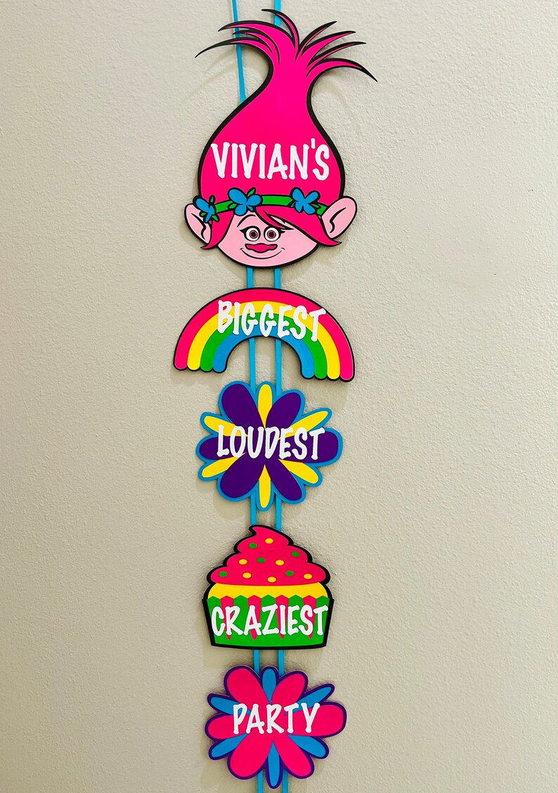 Trolls Birthday Party Sign - Etsy