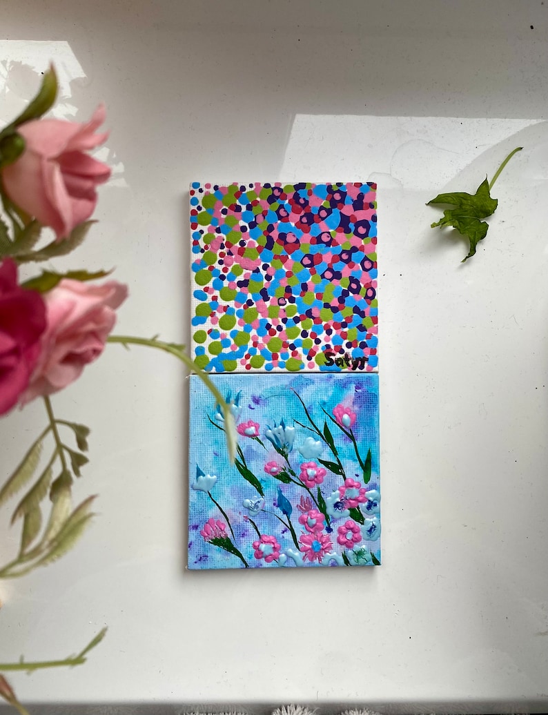 Mini Wall Art Miniature Painting Canvas Tiny Paintings for Doll Mini ...
