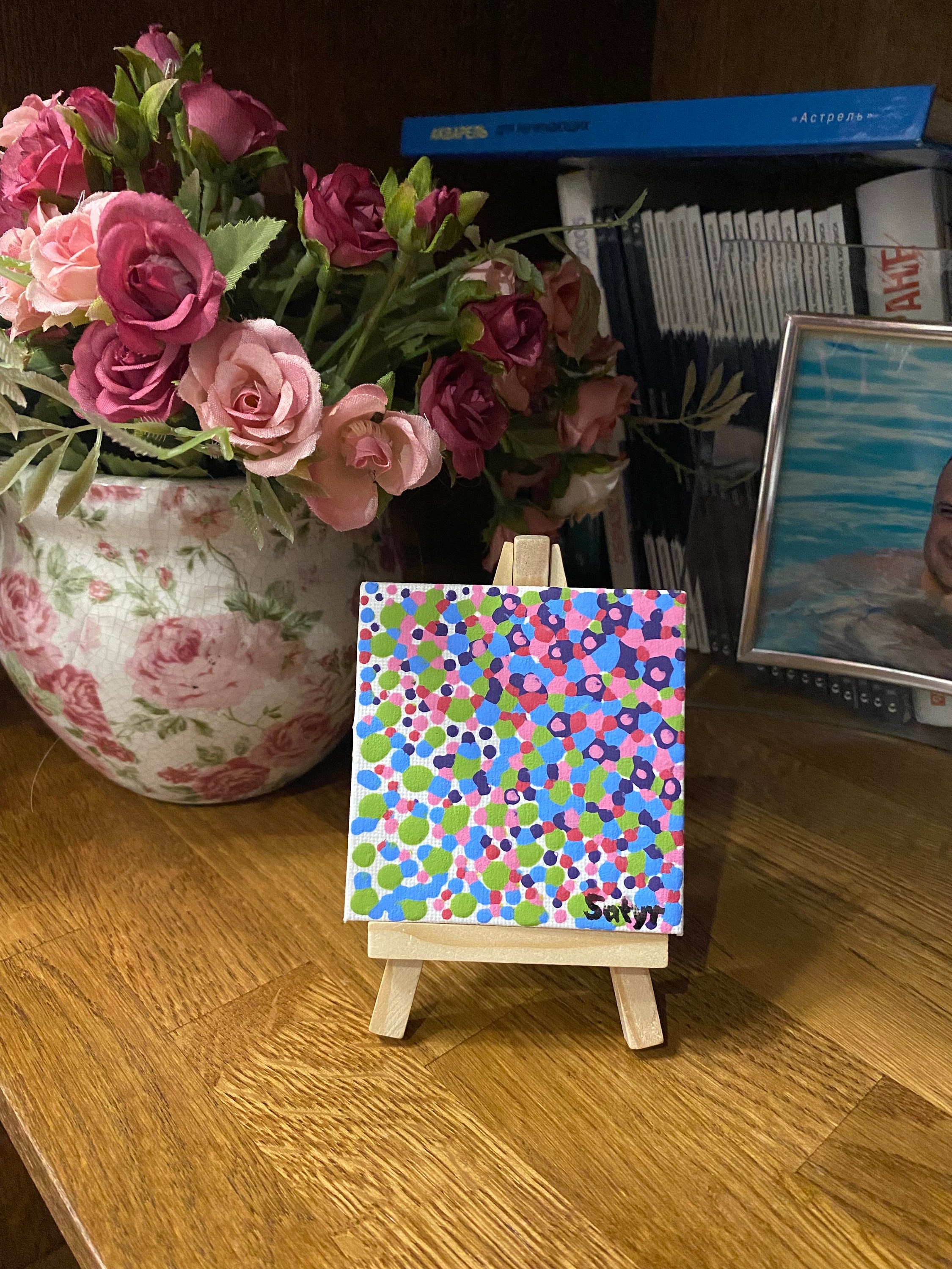 Mini Wall Art Miniature Painting Canvas Tiny Paintings for Doll Mini ...